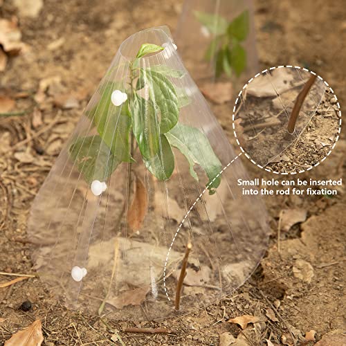 DECOHS 20 PCS Garden Cloches for Plant-Reusable Plastic Plant Bell Cover-Connectable Transparent Plant Covers for Protection Vegetables Seed from Frost Animal