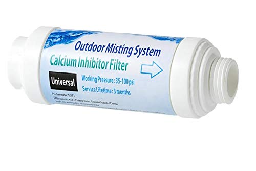 H&G lifestyles Misting System Calcium Inhibitor Filter for Patio Misters Inline Water Filter Effectively Reduce Hard Water Spots, Soften Water, Upgraded Formula