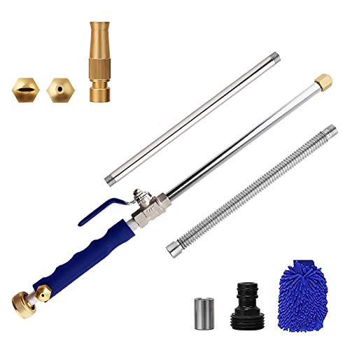 Aokpsrt Hydro Jet High Pressure Power Washer Wand Jet Nozzle Washer for Garden Hose Watering Sprayer Attachment with 3 Hydrojet Nozzle and Hose