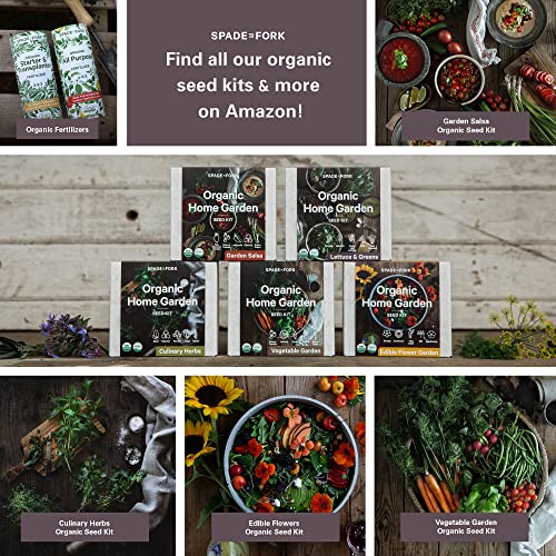 Organic Indoor Lettuce & Greens Garden Starter Kit - Certified USDA Organic Non GMO - Includes Spinach, Kale, Red Romaine, Loose Leaf Lettuce Seeds for Planting, Potting Soil, Peat Pots
