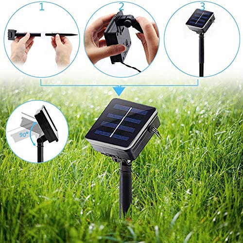 ASFSKY Solar Dragonfly Lights Outdoor 50 LED Dragonfly Lights Waterproof Decorative Lights String Dragonfly Yard Lights Solar Decorative Garden Warm White