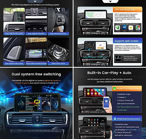Android 12 Double Din Stereo Car GPS Multimedia Radio for BMW 5 Series GT F07 Car Stereo Head Unit Support 4G WiFi Bluetooth SWC Carplay,MNX 8 core 4+64G-CIC