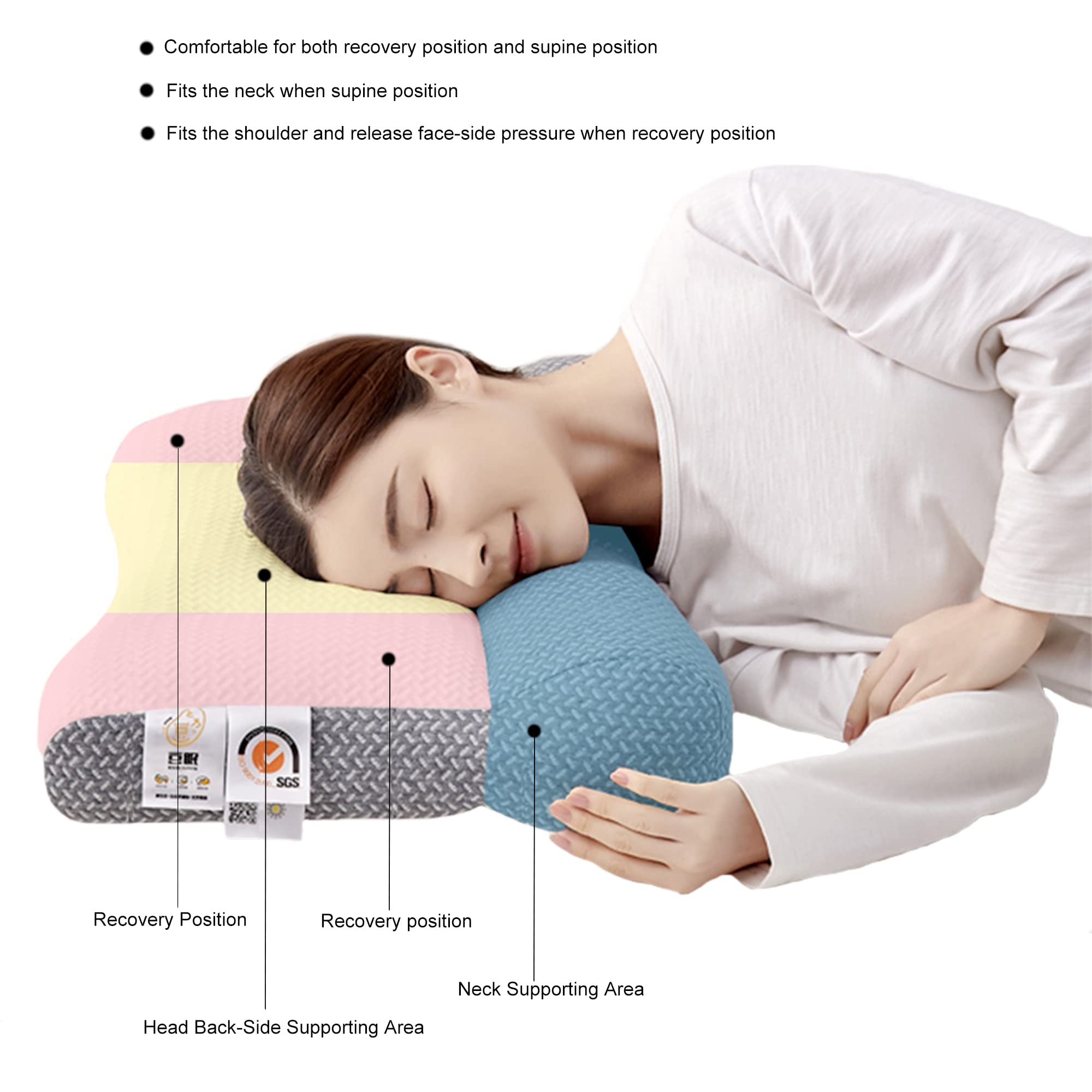 OTONIS Super Ergonomic Pillow 2024 for Neck and Shoulder Pain, Orthopedic Correction Repair Traction Contour Pillow, Supportive and Bigger Version, Gray