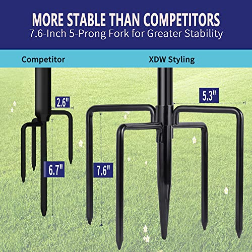 XDW-GIFTS String Light Pole - Steel Poles for Outdoor String Lights Hanging, Garden, Backyard, Patio Lighting Stand for Parties, Wedding, 2 Pack