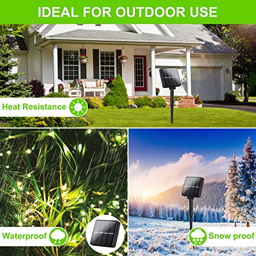 Outdoor Solar String Lights Waterproof 288Ft, 4-Pack Each 72FT 200 LED Solar Powered Fairy Lights with 8 Lighting Modes, Cooper Wire Lights for Patio, Garden, Party, Wedding (Warm White)