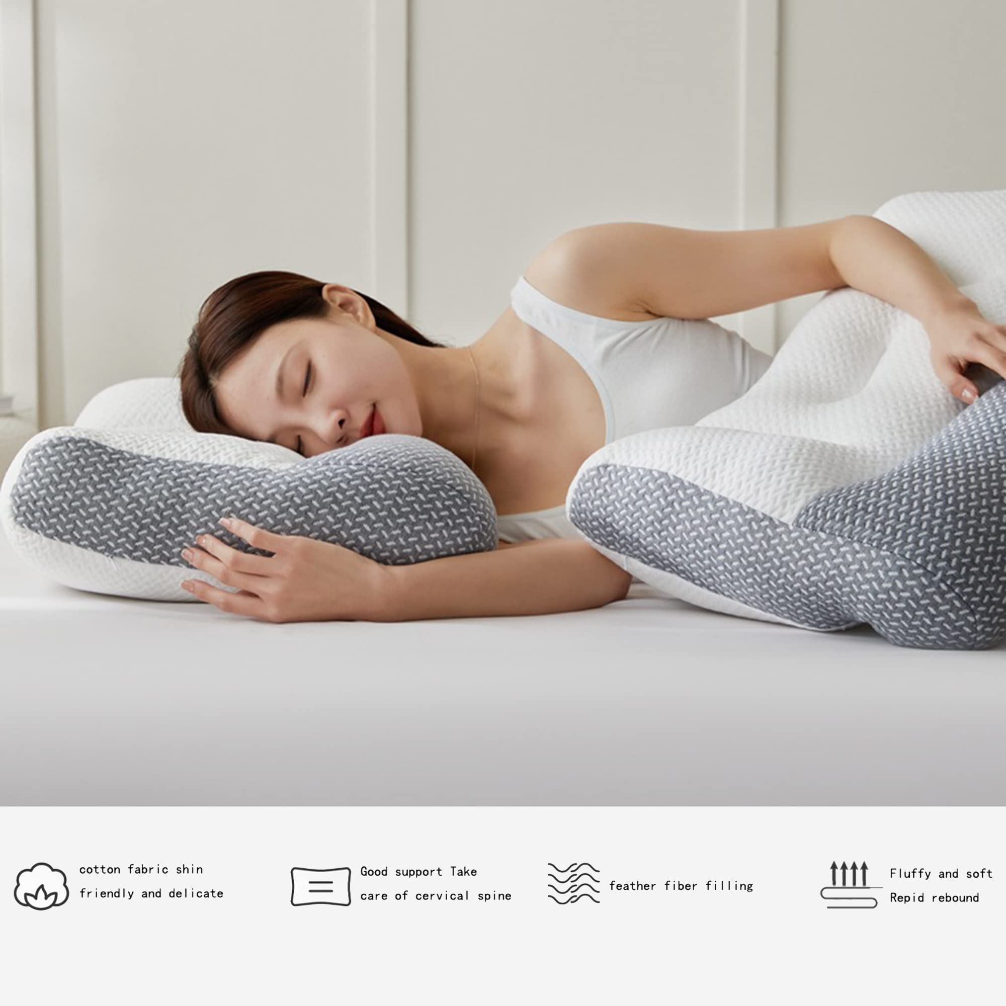 OTONIS Super Ergonomic Pillow 2024 for Neck and Shoulder Pain, Orthopedic Correction Repair Traction Contour Pillow, Supportive and Bigger Version, Gray
