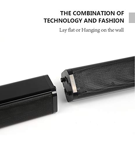 Bluetooth Sound Bars for TV 40W Home Theater Audio Detachable Sound Speaker System Optical/Aux/USB Wired TV Sound bar, 2 in 1 Surround Wall Mountable 35 Inch Separable
