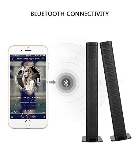 Bluetooth Sound Bars for TV 40W Home Theater Audio Detachable Sound Speaker System Optical/Aux/USB Wired TV Sound bar, 2 in 1 Surround Wall Mountable 35 Inch Separable