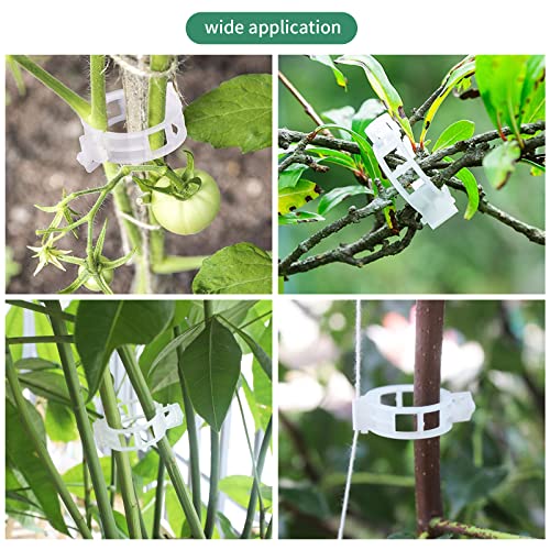 300 Pcs Plant Support Clips,Plant Clips for Climbing Plants Tomato GardenĀ Vine Clips for Supporting Vegetables Plants Stalks,Vines,Climbing Plant Tomato Trellis Clips (White)