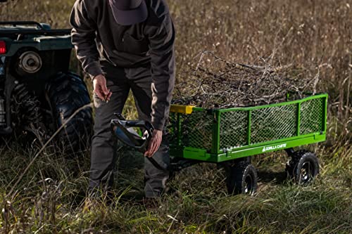 Gorilla Carts 4 Cu. Steel Utility Cart with No-Flat Tires, Green (Amazon Exclusive)
