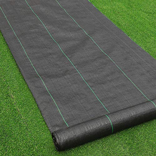 Goasis Lawn Weed Barrier Control Fabric Ground Cover Membrane Garden Landscape Driveway Weed Block Nonwoven Heavy Duty 125gsm Black,3FT x 300FT