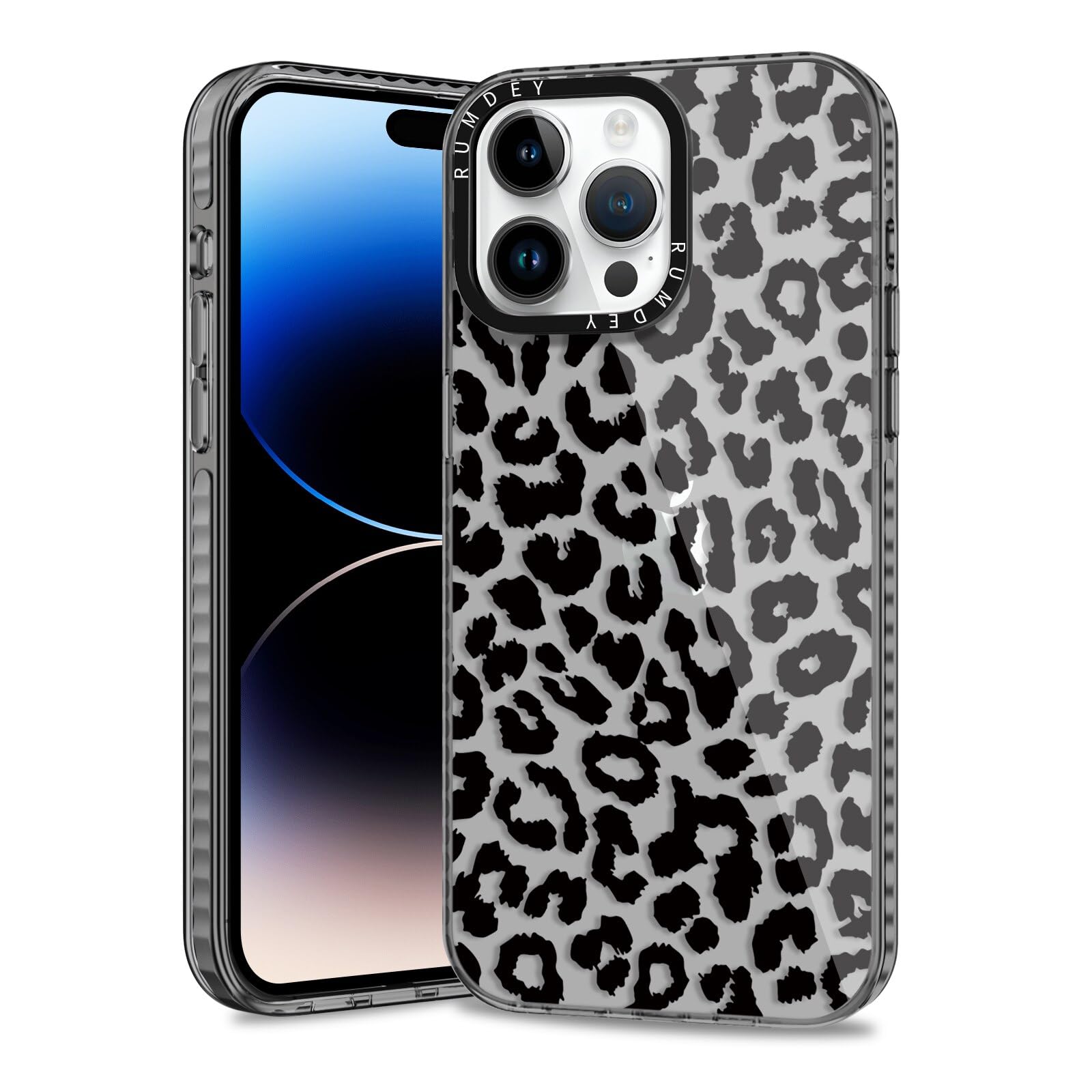 RUMDEY 2 Pack Clear Cases for iPhone 13 Pro Max Case 6.7 inch,Cute Fashion Leopard Cheetah Patterns for Girls Women, Slim Case with Shockproof Protection Silicone Soft TPU Cover