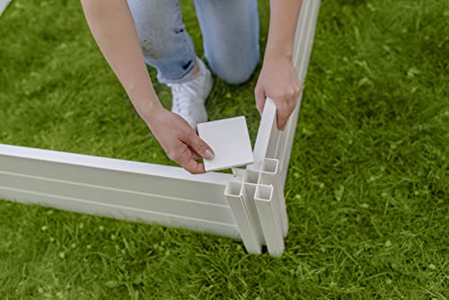 Vita Classic 4'X4'x11 Vinyl Raised, White VT17108 x 4ft Modular Garden Bed, 11" H