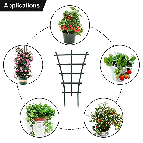 Plant Trellis Indoor, 6 Pcs Stackable Plant Trellis for Climbing Plants, Small Plant Flower Climbing Trellis for Potted Plants, Garden Plastic Climbing Plant Support Trellis for Houseplant