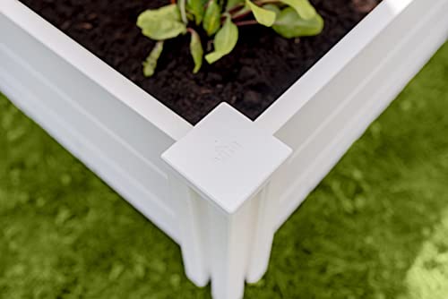 Vita Classic 4'X4'x11 Vinyl Raised, White VT17108 x 4ft Modular Garden Bed, 11" H