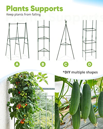 Quictent Galvanized Raised Garden Bed 8x4x2 Ft Tall Garden Bed Extra Height 22.04" Outdoor Heightened Planter Box for Deep Root Vegetables Herbs 4 Tomato Cages Weed Barrier Included Upgraded Wing Nuts