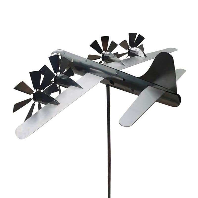 HAIHUANG Pure Handmade Creative Spraying B-29 Metal Aircraft Wind Trimmer, Wind and Move, Home Garden Decoration Preferred 11.8x12.9x3.2 B-2911 0