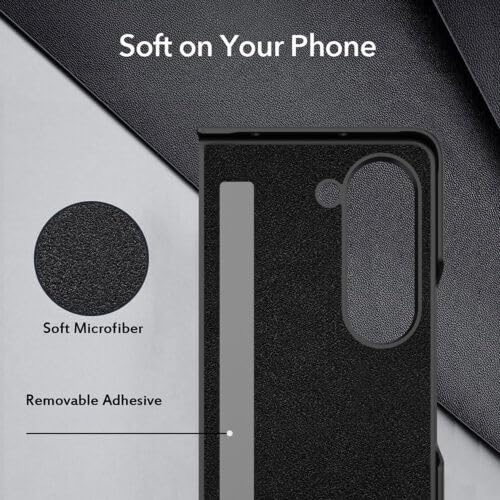Case for Samsung Galaxy Z Fold 5 Luxury Litchi Grain PU Leather PC with S Pen Holder Protection Cover Anti-Fingerprint Dustproof Shockproof Compatible with Samsung Galaxy Z Fold 5(Green)