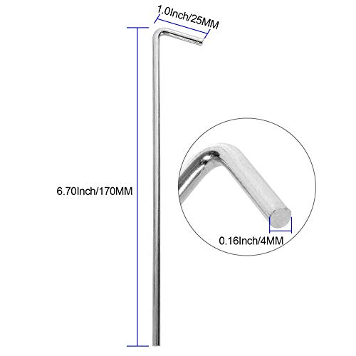 100 Pack Tent Stakes 6-3/4āGalvanized Steel Tent Pegs, Garden Edging Fence Hooks Pegs for Camping, Shelters, Tarp, Canopies, Christmas Decoration Stakes