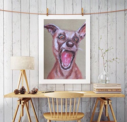 WALL ART ARTWORK PAINTING HUFF DOG