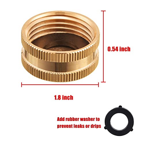 PWACCS Garden Hose Female End Cap, Brass Spigot Cap with Extra 12 Washers, 3/4 Inch, 4-Pack