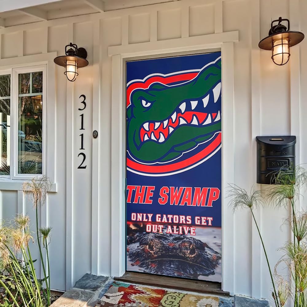 Florida Gators Door Cover - Florida Gators Decor - Gators Football - Fabric Door Cover - Gators Stuff - Works on 30x80, 32x80, 34x80 & 36x80 Door Sizes