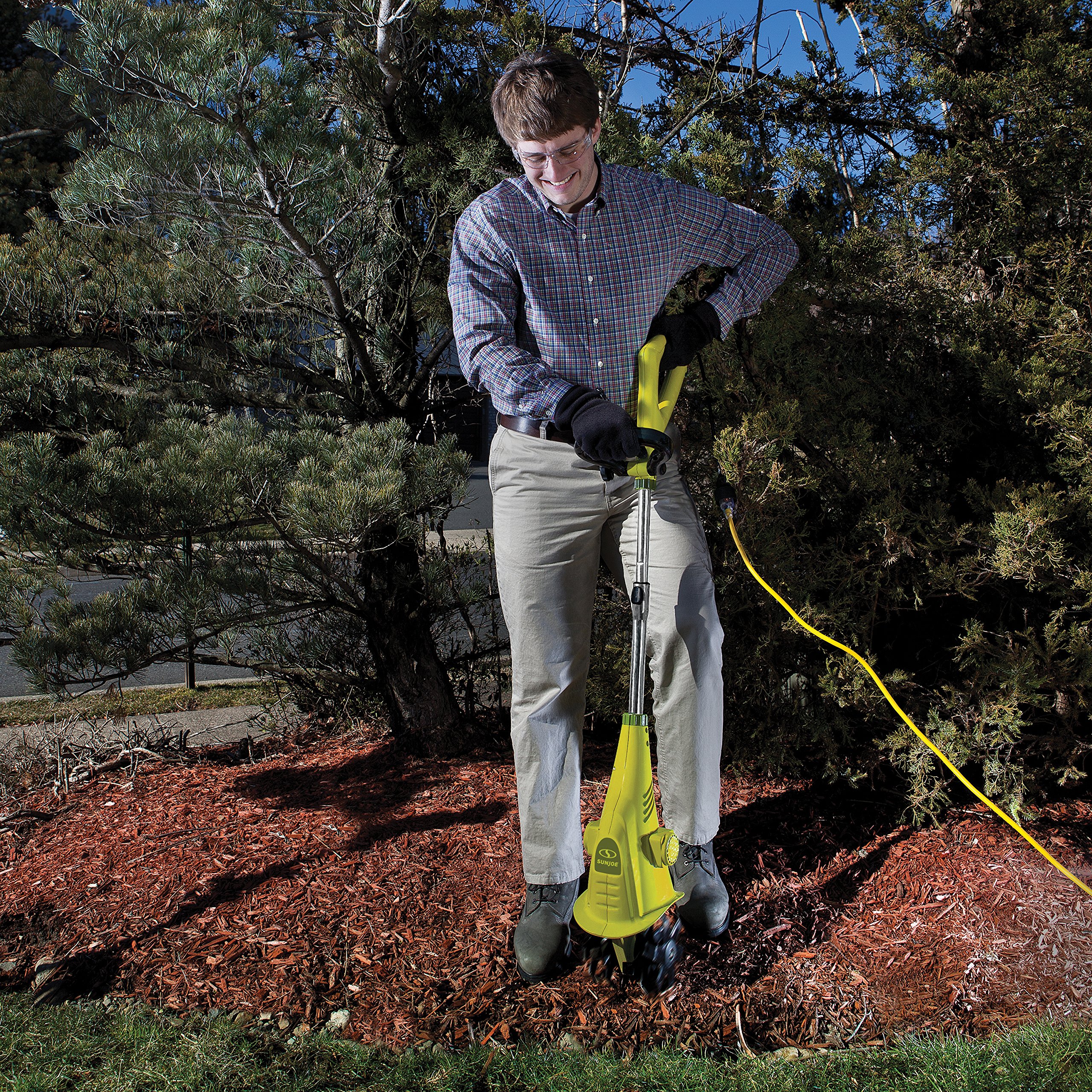 Sun Joe TJ599E Electric Garden Cultivator, 6.3-inch, 2.5-Amp, Adjustable Shaft
