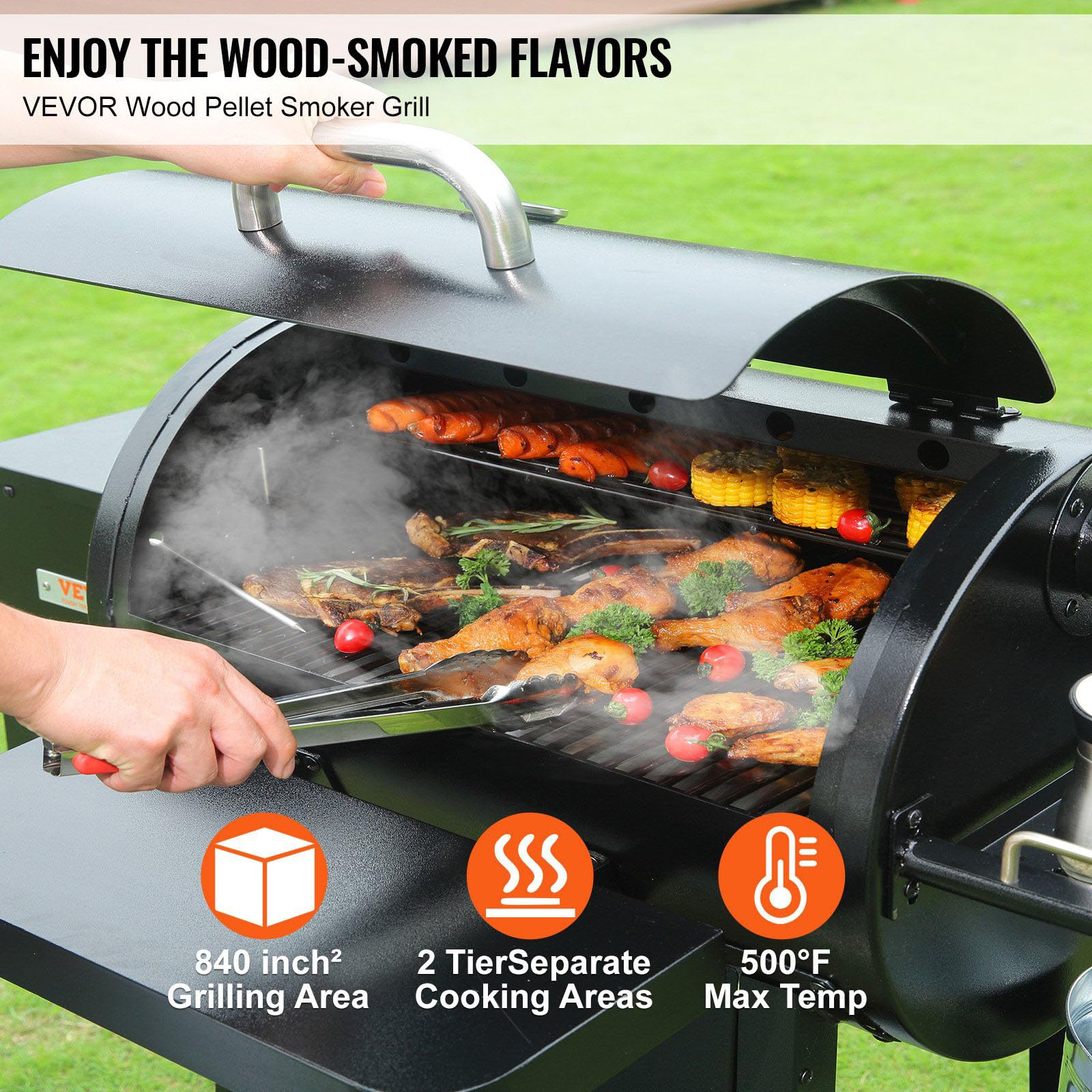 WACTO Portable Charcoal Grill BBQ with Cart - Heavy Duty Outdoor Cooking Equipment for Camping and Picnics