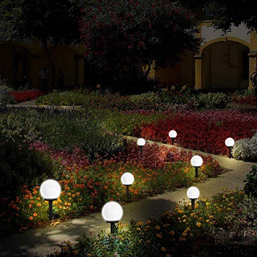 INCX Solar Lights Outdoor, 8 Pack LED Solar Globe Powered Garden Light Waterproof for Yard Patio Walkway Landscape In-Ground Spike Pathway, Cold White