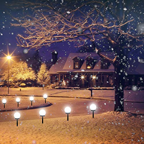 INCX Solar Lights Outdoor, 8 Pack LED Solar Globe Powered Garden Light Waterproof for Yard Patio Walkway Landscape In-Ground Spike Pathway, Cold White