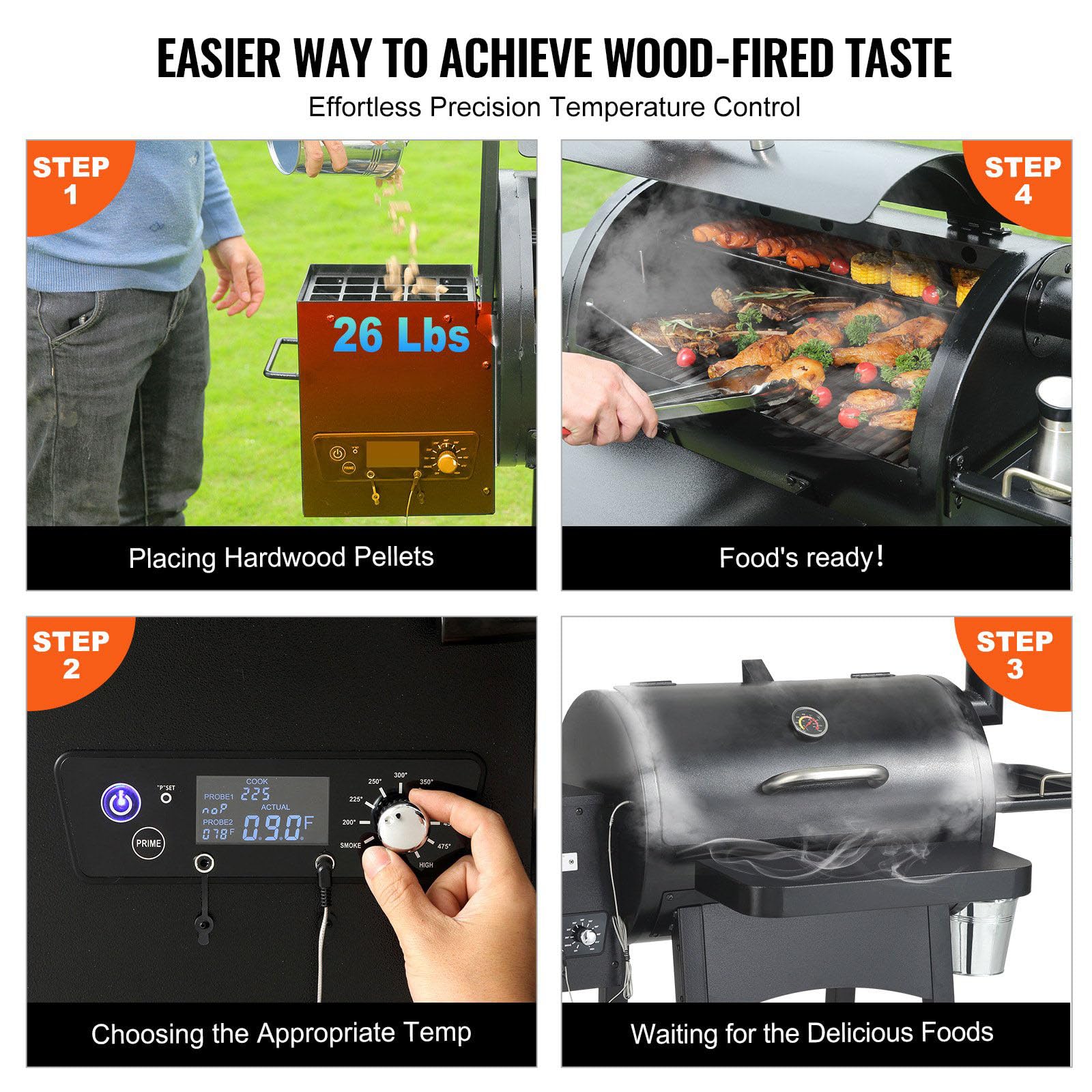 WACTO Portable Charcoal Grill BBQ with Cart - Heavy Duty Outdoor Cooking Equipment for Camping and Picnics