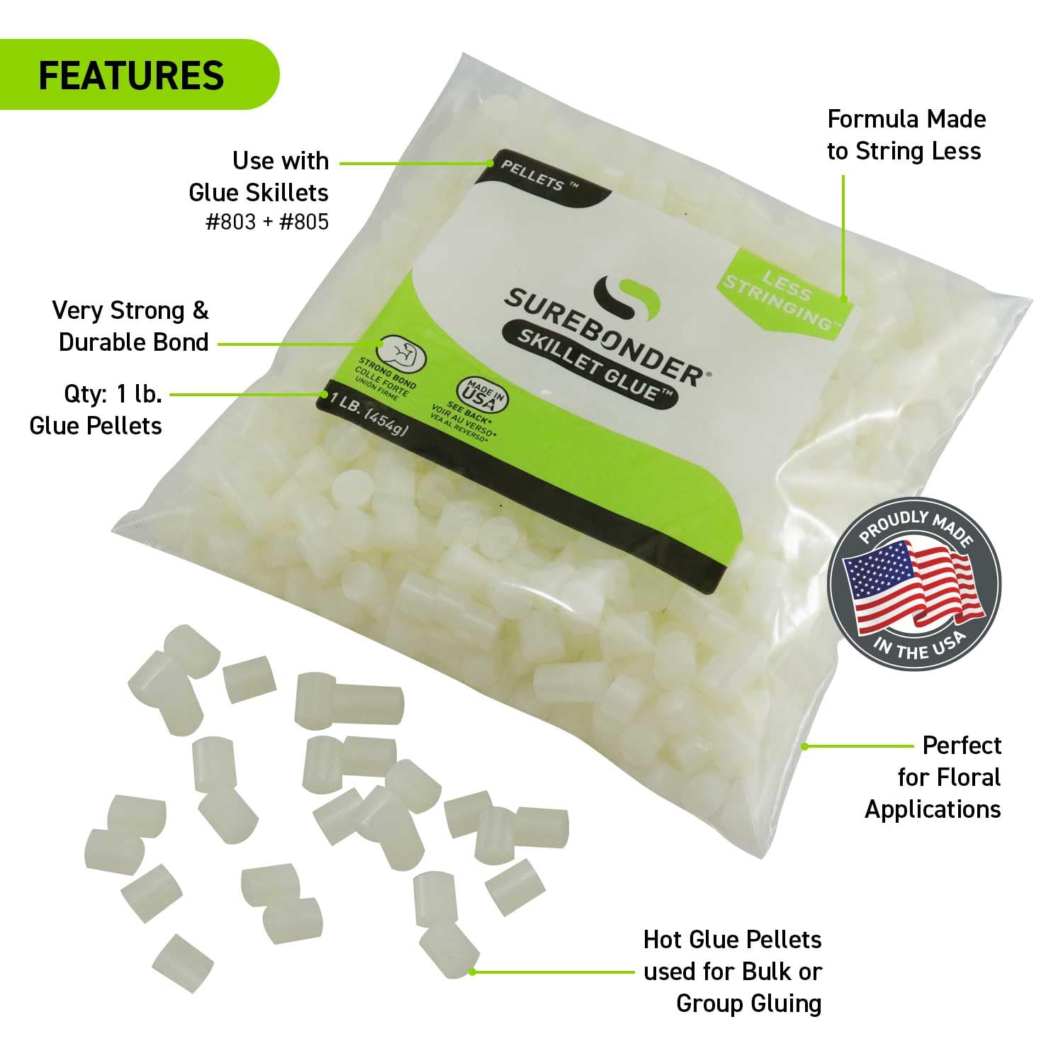 Surebonder B-2001 Skillet Glue, 1 Pound, 16 Ounce