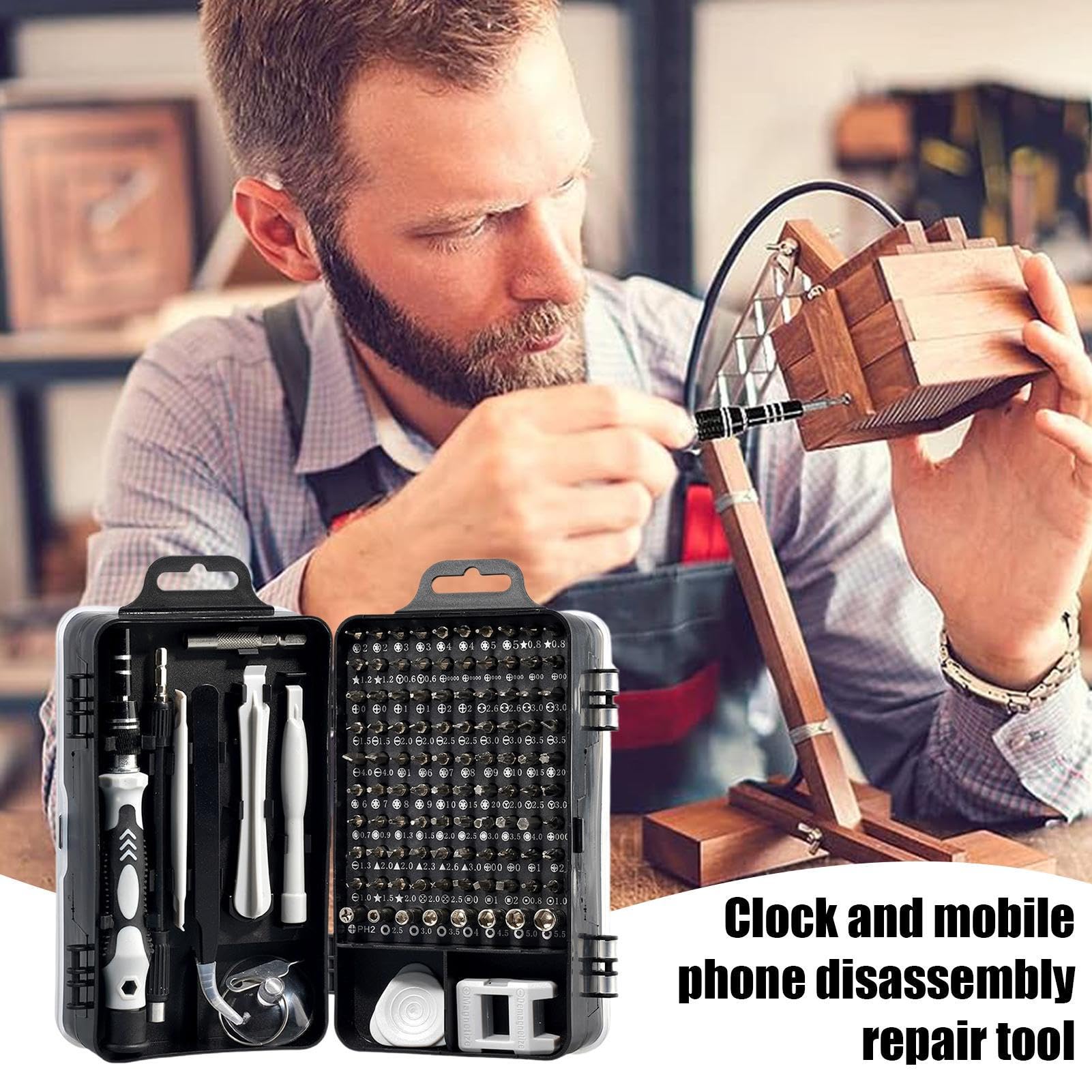 Electric Screw Driver, 115 in 1 Magnetic Repair Tool Kit, Rechargeable Precision Screwdriver Set, Anti Slip Durable Designed Screwdriver and Box, Battery Powered Screwdriver for Pc Cellphone Computer