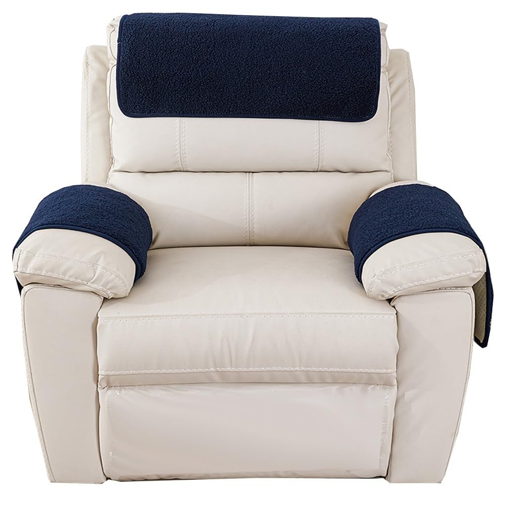 Sofa Armrest Cover 1/2/3 Seater, Recliner Chair Headrest Slipcovers Protector, Furniture Protector Slip, Side Storage Pocket, Nonslip Armchair Couch Arm Rest Cover for Recliner Sofa ( Color : #5 , Siz