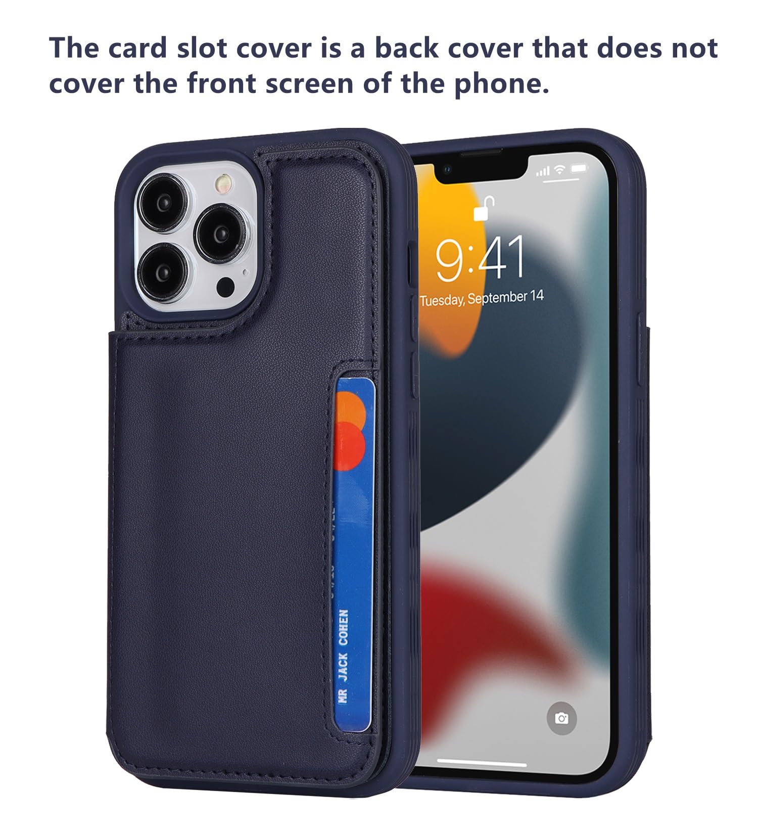iCoverCase Compatible with iPhone 12 Pro Max Wallet Phone Case with Card Holder for Women Men, RFID Blocking PU Leather Case 6.7 Inch (Dark Blue)