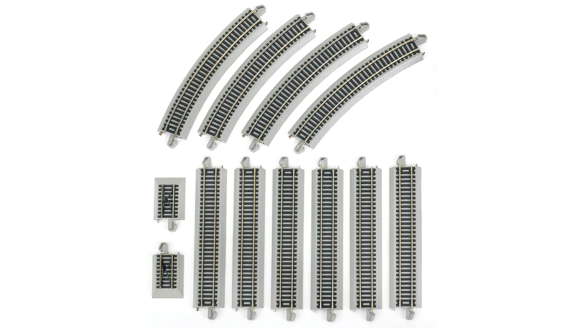 Bachmann Trains E-Z TRACK ELECTRONIC AUTO-REVERSING SYSTEM - NICKEL SILVER E-Z TRACK With Grey Roadbed - HO Scale