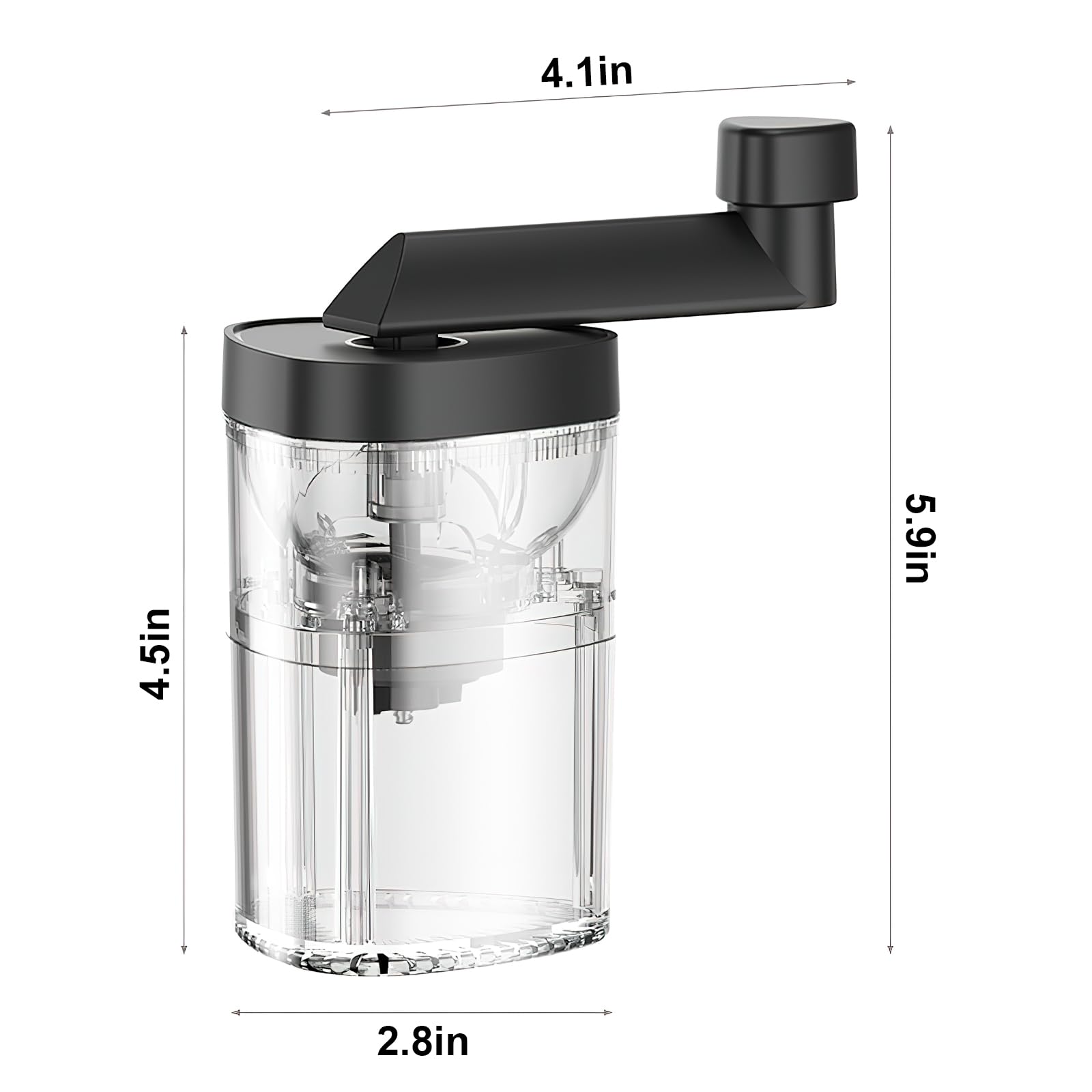 Manual Coffee Grinder, Portable Coffee Bean Grinder with Ceramic Grinding Burr, Adjustable Espresso Grinder for Travel, Camping, Kitchen & Office
