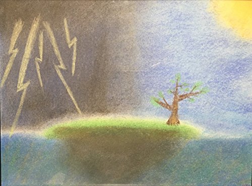 'The Isle of Storm and Sun' pastel drawing