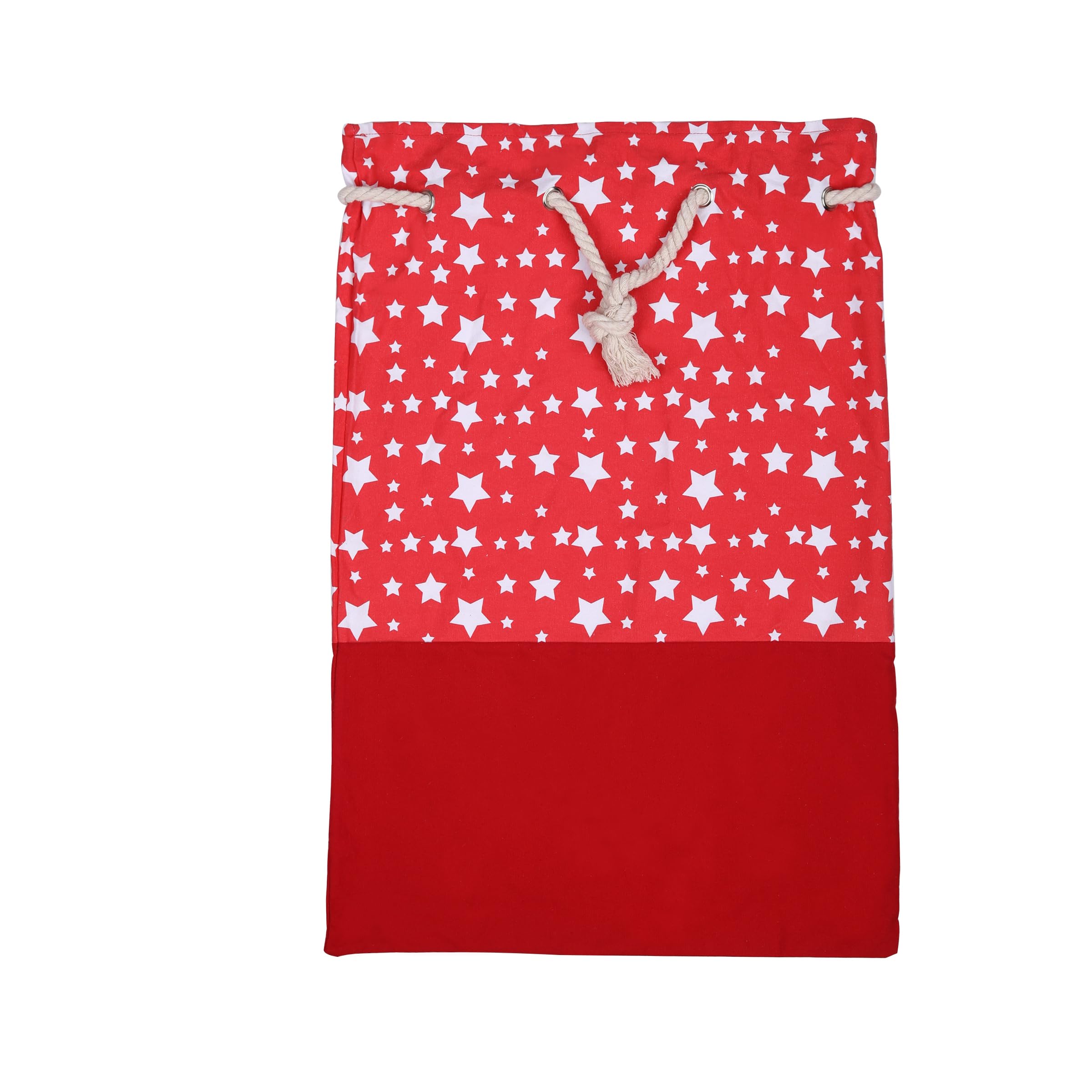 wonshia Personalized Drawstring Christmas Santa Sacks Reusable Christmas Star Santa Bag Large Christmas Canvas Gift Bag for Kids Xmas Present Christmas Party