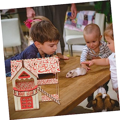 CRILSTYLEO 1 Set Hamster House Wooden Toys Sport Accessories Rat Accessories for cage Hamster Activity Center Hamster Accessories Dwarf Hamster Hideout Hamster Playing Castle Climbing Ladder