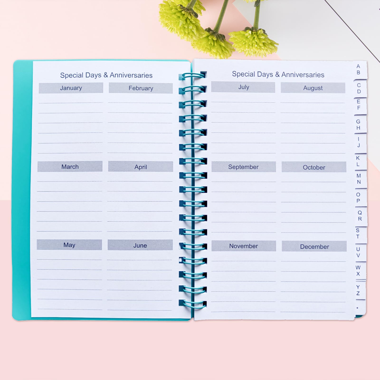 Discreet Password Book with Alphabetical A-Z Tabs - Password Notebook for Internet Website Address Login, Password Keeper and Organizer, No Title on The Cover, 6" x 4", Green
