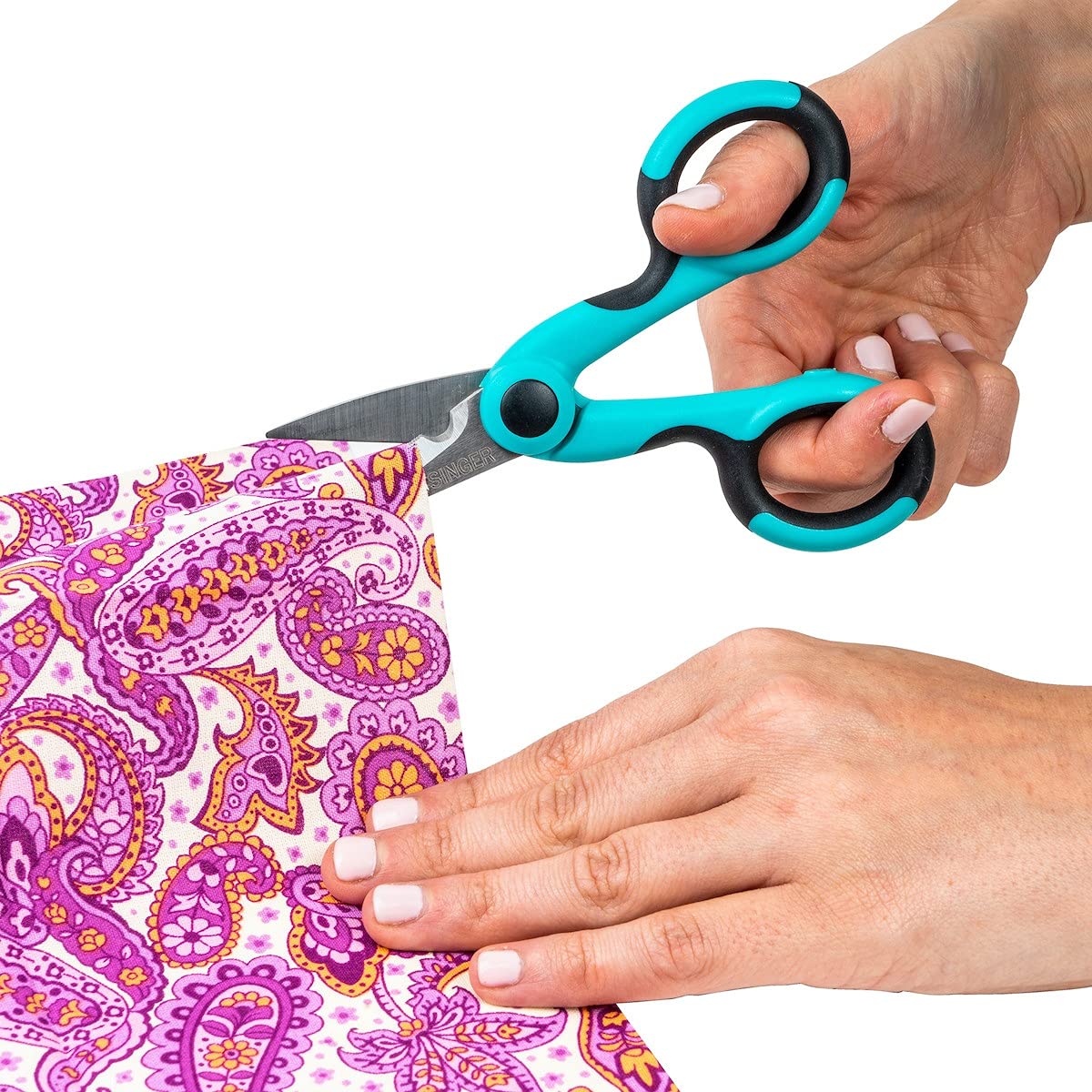 SINGER 00558 5-1/2-Inch ProSeries Heavy Duty Scissors with Power Notch , Teal