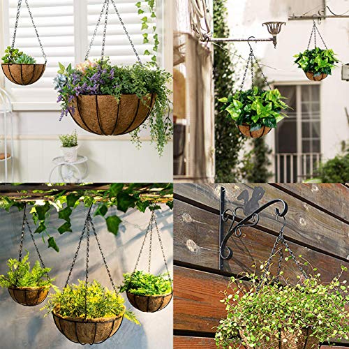 Acronde 4PCS Black Metal Hanging Chains 3 Point Holder Anti-Rust Paint Black Chain for Bird Feeders, Planters, Lanterns, Billboard, Wind Chimes, Flower Pot Garden Outdoor Use