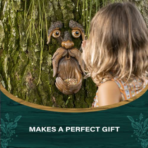 Tree Faces Decor Outdoor β Tree Hugger Yard Art Garden Decoration β Unique Bird Feeders for Outdoors and Indoors β Old Man Tree Art