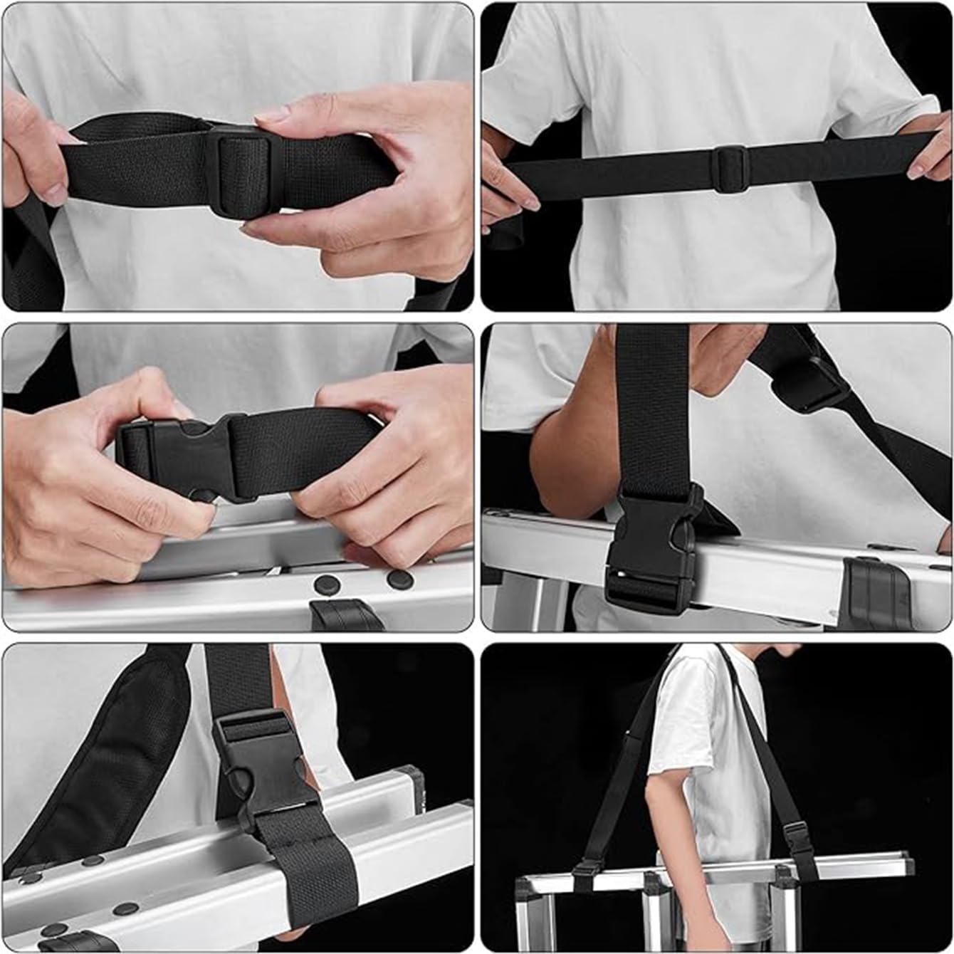 MOPHOEXII 2 Pack Scooter Strap,Adjustable Kick Scooter Straps and Extra-Thick Anti-Slip Shoulder, Kick Scooter Carrying Strap for Beach Chair, Balance Bikes,Kids Bike,Foldable Bikes,Ski Board