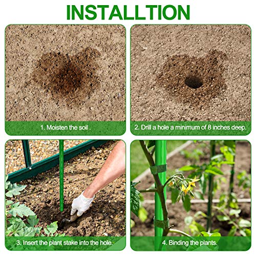 WAENLIR Garden Stakes 60 inch 5ft Sturdy Plant Sticks/Support, Tomato Stakes, Pack of 30