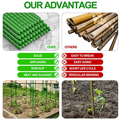 WAENLIR Garden Stakes 60 inch 5ft Sturdy Plant Sticks/Support, Tomato Stakes, Pack of 30