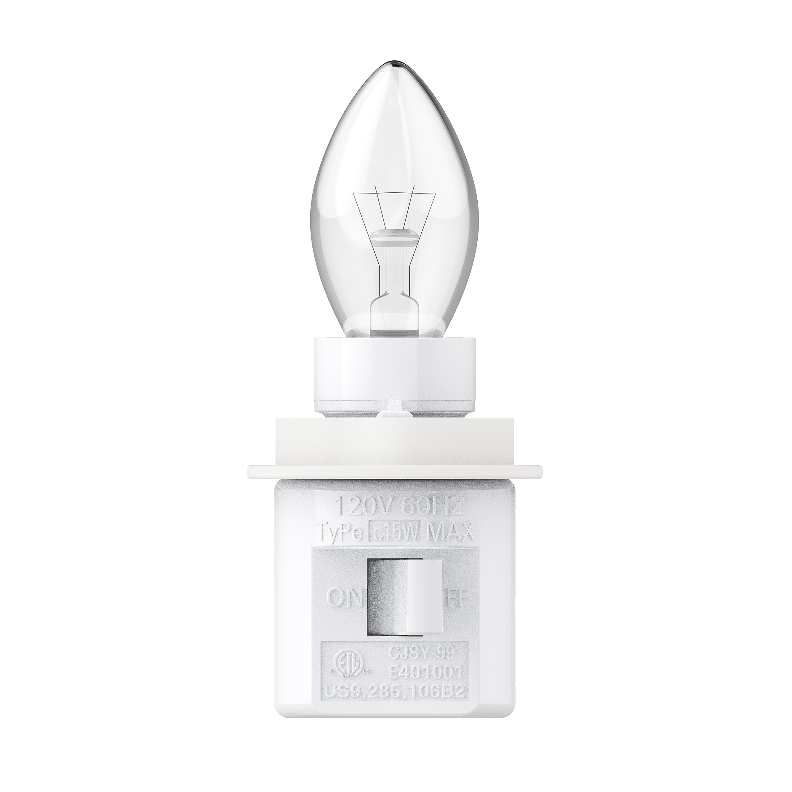 Plug in Night Light,TWDRTDD Adjustable E12 Base Socket Night Light with On/Off Switch for Making Decorative Night Lights (Glass Ring,3Pin Plug, White)