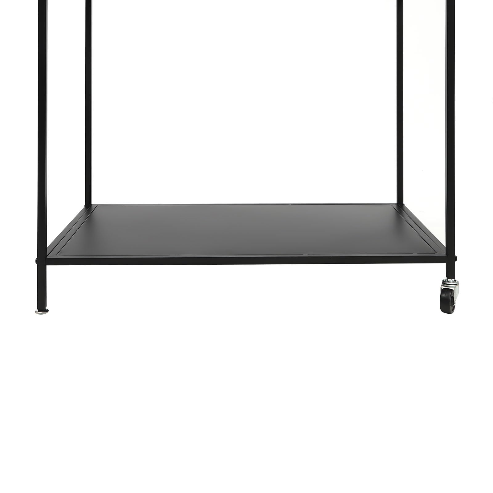 CNCEST Outdoor Grill Cart, Double-Shelf Movable Cooking Table, Outdoor Dining Cart with Storage and Spice Rack, Movable Kitchen Cart on Wheels,Kitchen BBQ Food Prep Table for Grill -Black