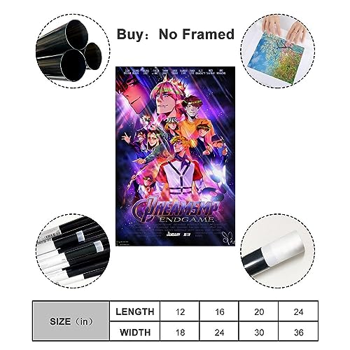 ZUGANGS Game Poster Dream SMP Poster Canvas Wall Art Picture Print Painting for Home Wall Decor 12x18inch(30x45cm)